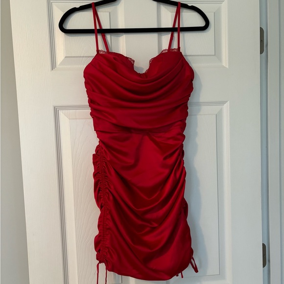 Oh Polly | Dresses | Oh Polly Bodycon Silk Red Dress | Poshmark